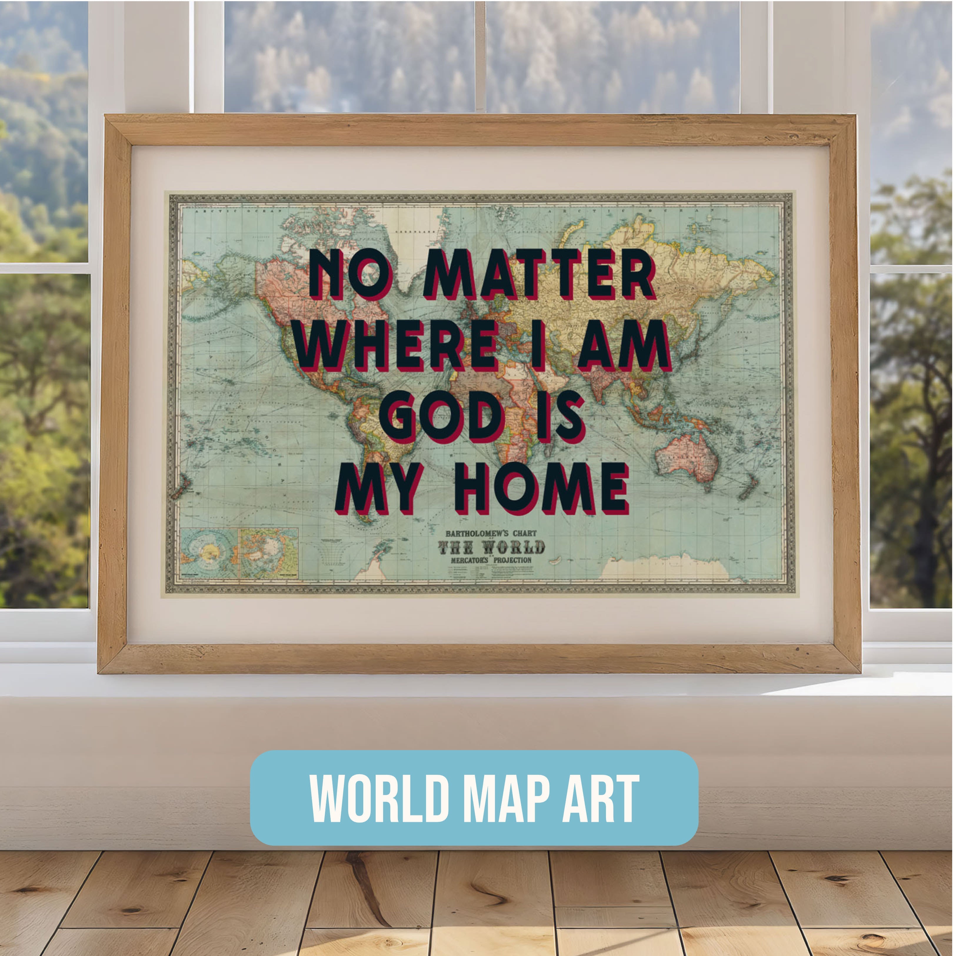 World Map Art– Angel and Grace